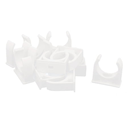 12 Pcs 30mm Diameter PVC Water Tube Pipe Clamps Clips Connectors White ...