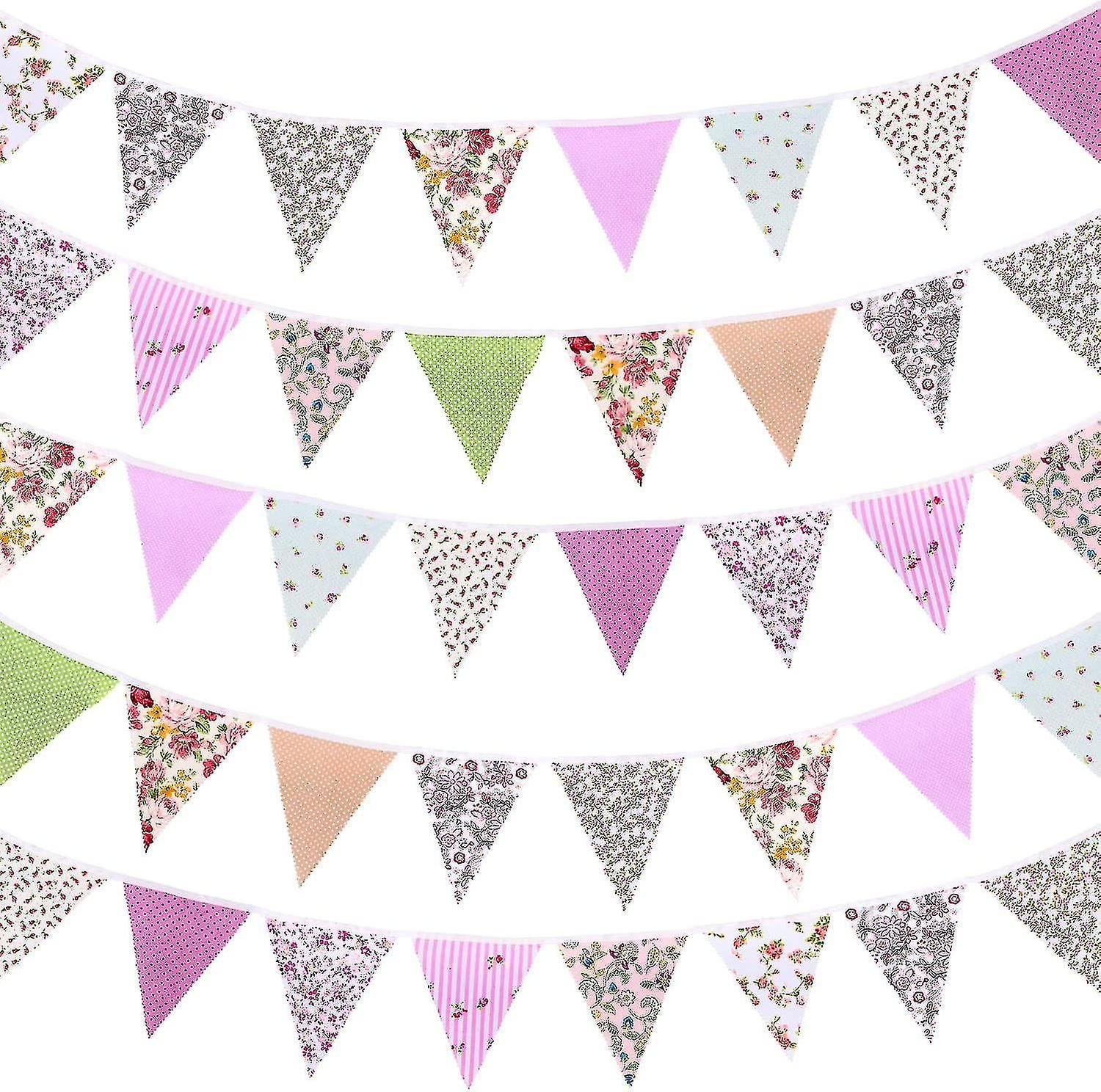 Banderines de 42 piezas, banderines de cumpleaños, banderines de tela ...