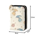 PU Leather Zipper Card Case Credit Card Holder Small Wallets Dinosaurs ...