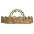 Household Essentials Round Handwoven Seagrass Tray with Scalloped Edge ...