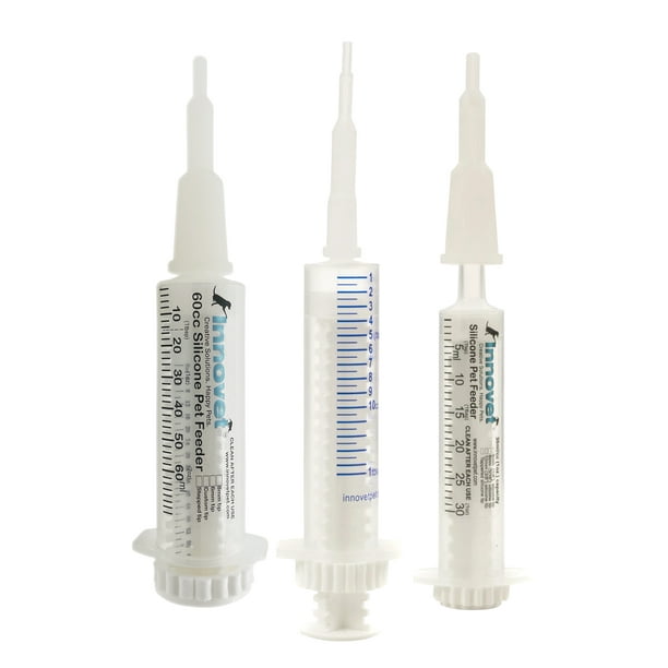 Innovet Soft Tipped Silicone Feeding Syringes for Pets - 10cc, 30cc and ...