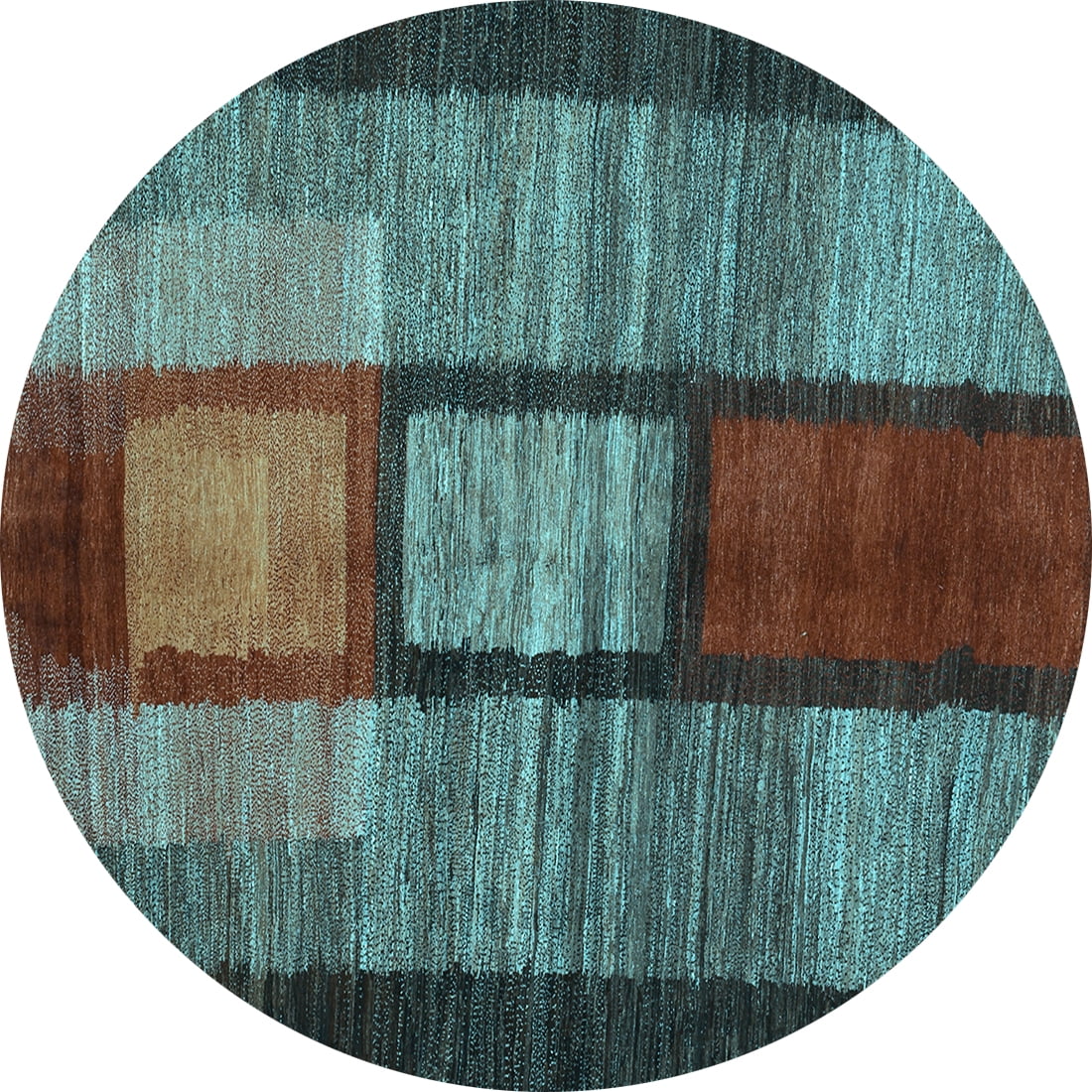 Ahgly Company Indoor Round Abstract Light Blue Contemporary Area Rugs ...