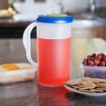 Sterilite 2 Qt. Round Beverage Pitcher, Plastic Juice Jug with Pivot ...