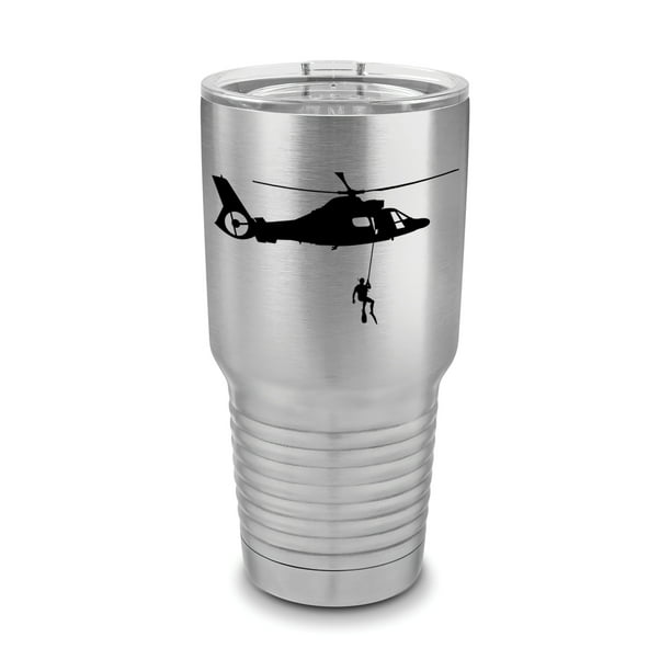 Mh 65 W Rescue Swimmer Tumbler 30 Oz Laser Engraved W Clear Lid