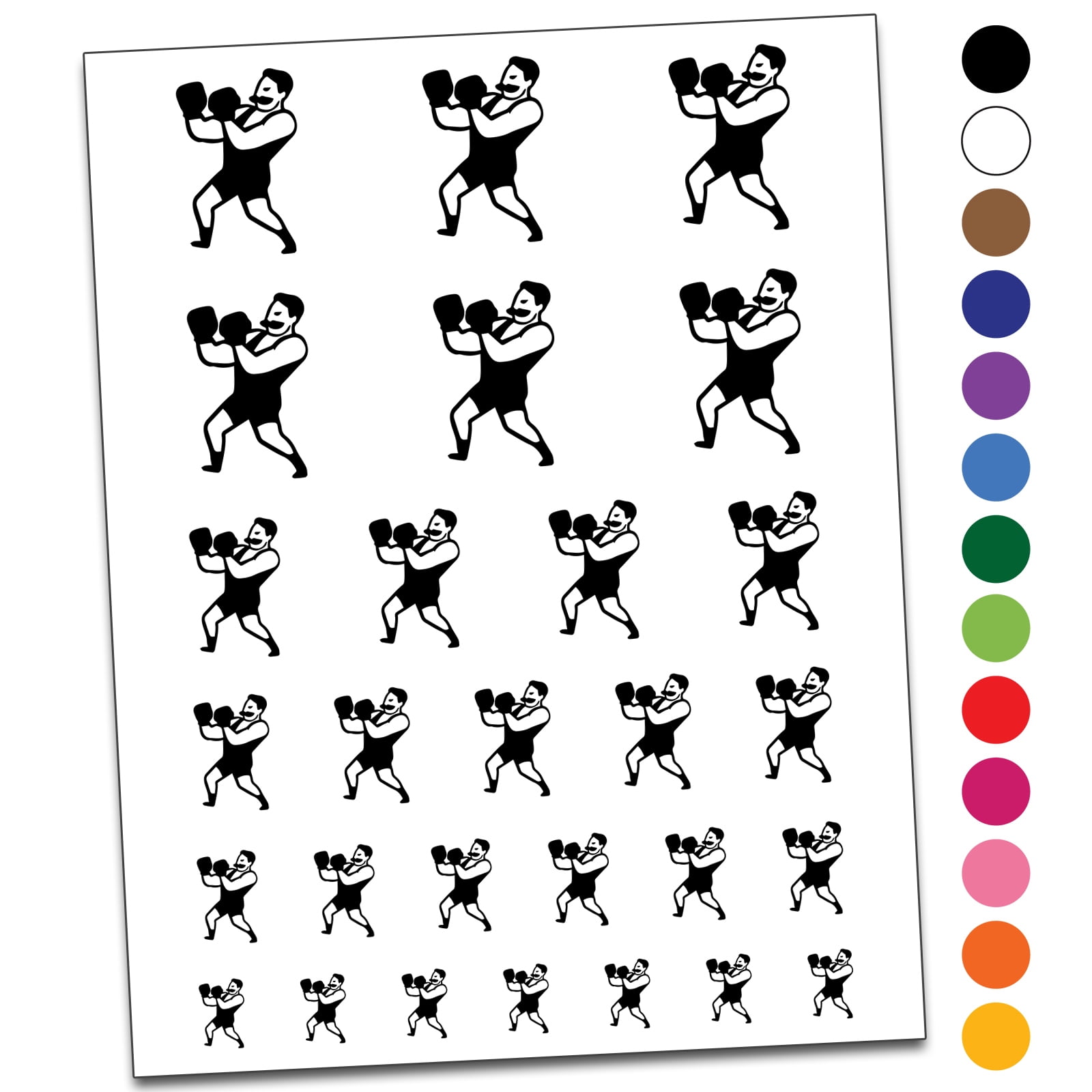 Vintage Boxer Pugilist Fighter Water Resistant Temporary Tattoo Set ...