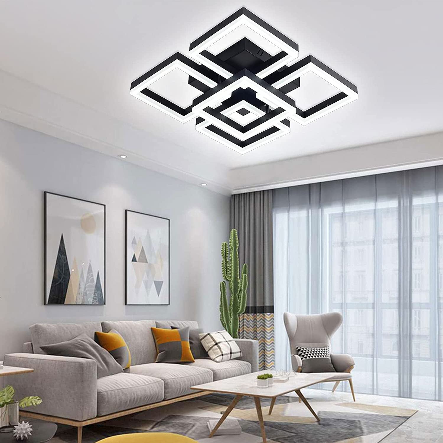 Miumaeov Modern Simple Ceiling Light with Remote Control Stepless ...