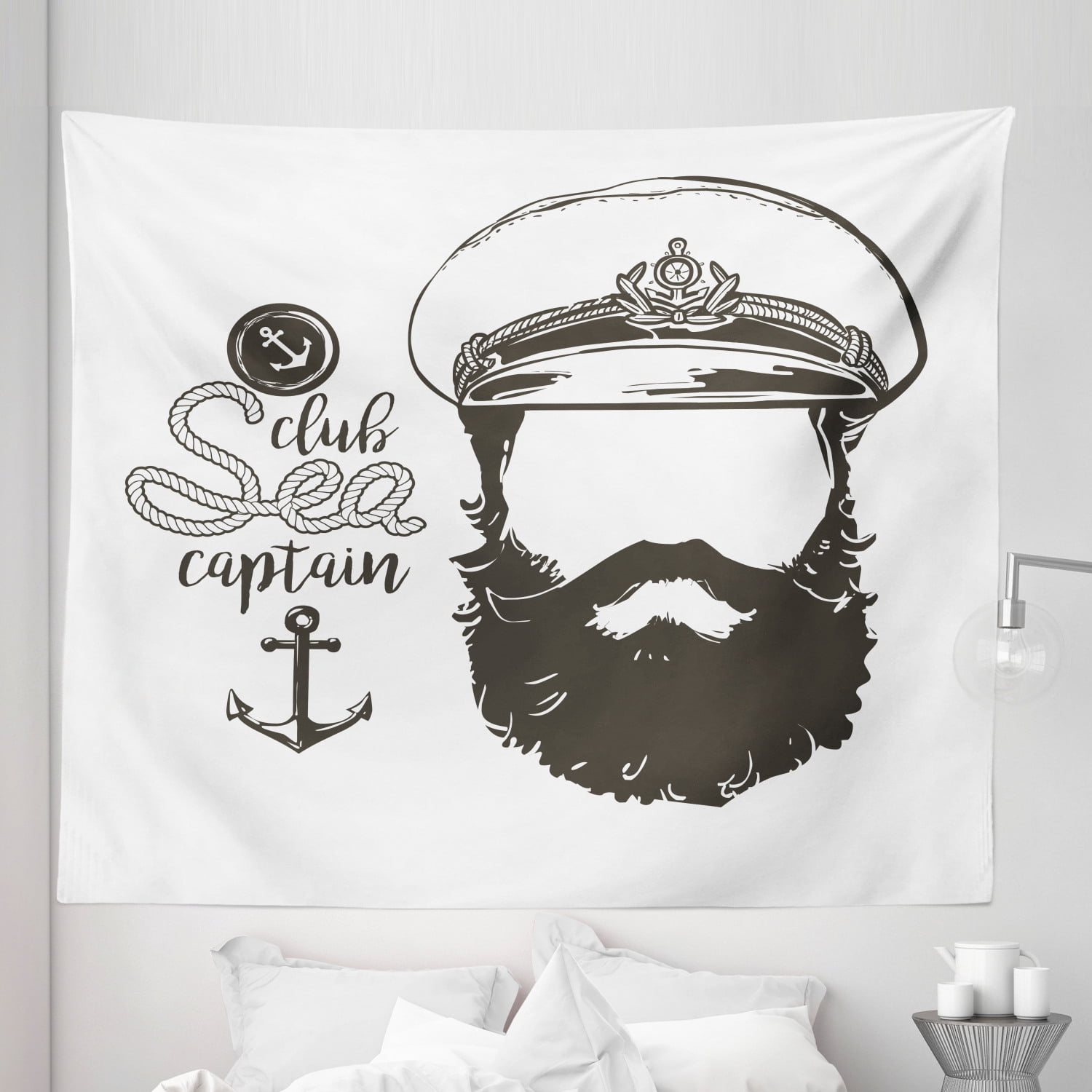 Ocean Tapestry, Portrait of a Faceless Captain with Hat and Beard ...