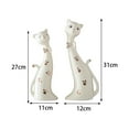 3 Pieces Horse Figurine Cat Sculpture Resin Collectible Artwork ...