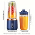 2 Cups of Electric Juicer, Blender, Mini Wireless Portable Home USB ...
