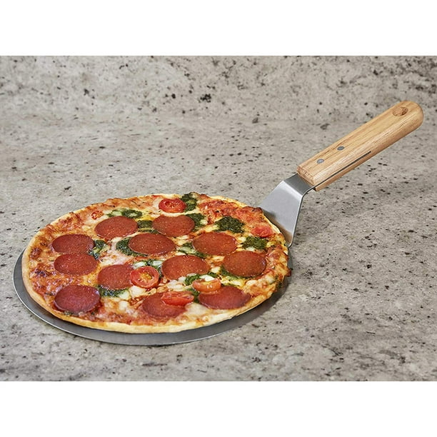 10inch Stainless Steel Pizza Peel Shovel With Wooden Handle Cake Shovel ...