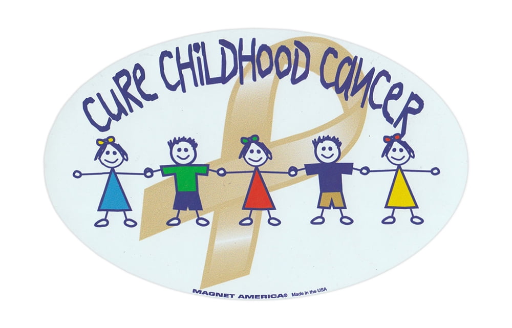 Magnetic Bumper Sticker - Cure Childhood Cancer - Oval Shaped Support ...