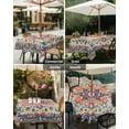 Boho Orange Blue Rectangle Outdoor Tablecloth, Waterproof Table Cloth ...