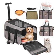 Gymax Large Rolling Cat/Dog Traveling Bag Carrier with Telescopic ...