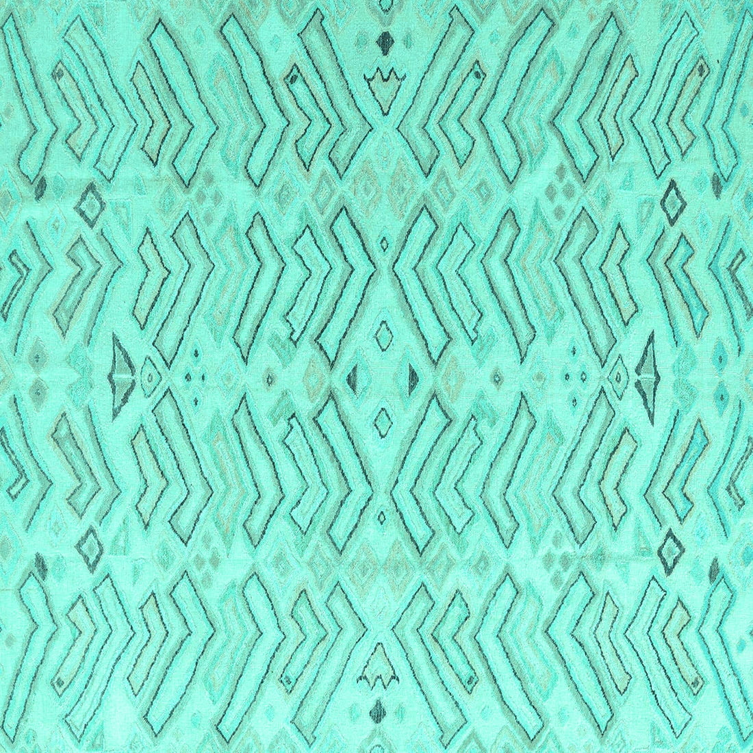 Ahgly Company Indoor Square Solid Turquoise Blue Modern Area Rugs, 6 ...