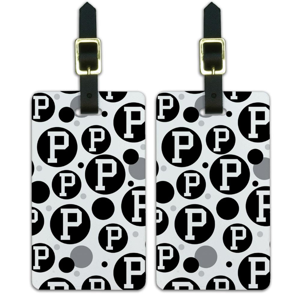 Graphics and More Letter P Initial Black White Luggage Suitcase Carry ...