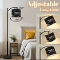 Arc Floor Lamp with Adjustable Lampshade Intricate Black White Dragon ...