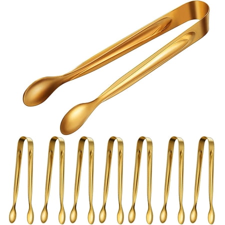 8-Piece Gold Stainless Steel Sugar Tongs Set Stainless Steel Ice Tongs ...