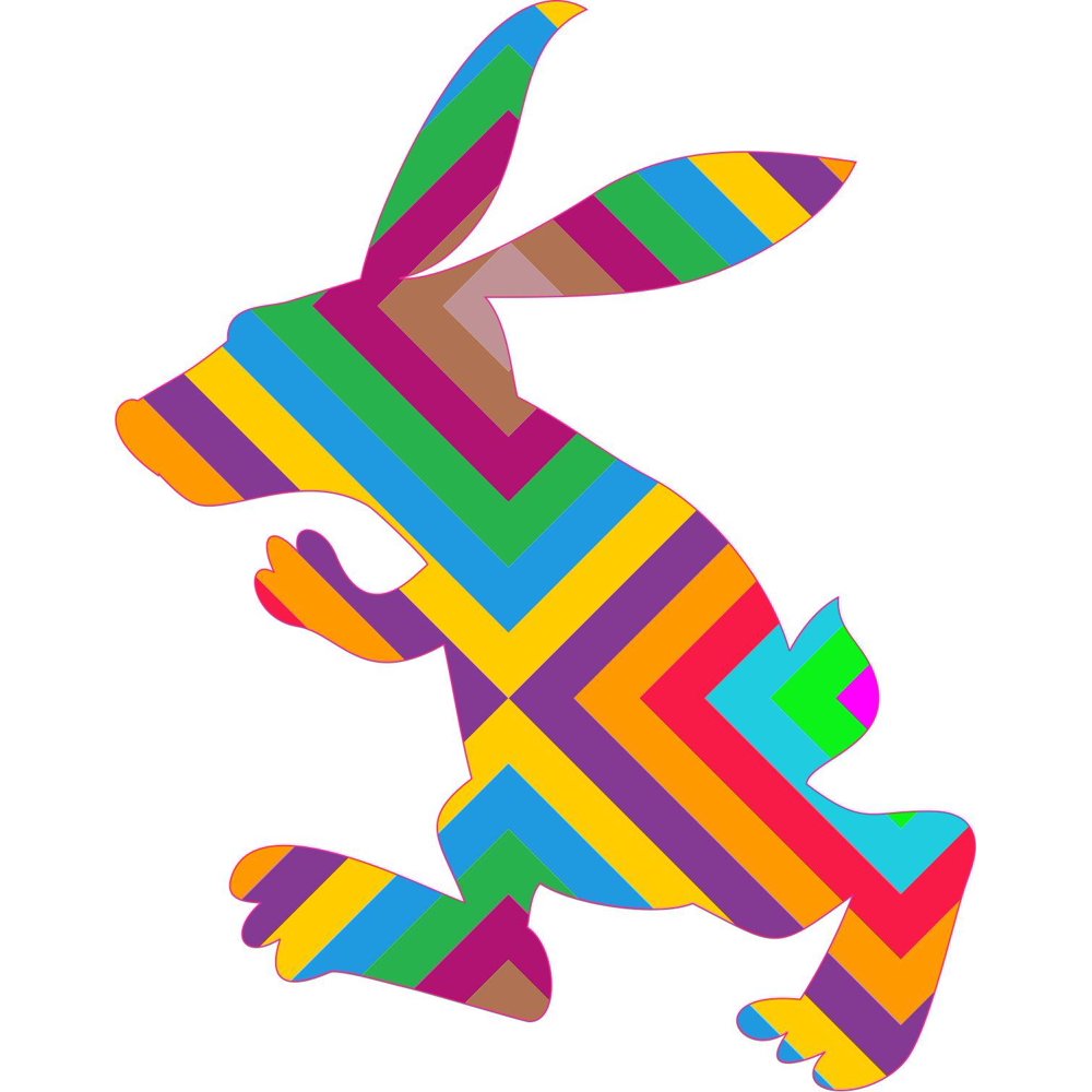 4in x 5in Striped Rabbit Car Decals Bunny Bumper Sticker Stickers Decal ...