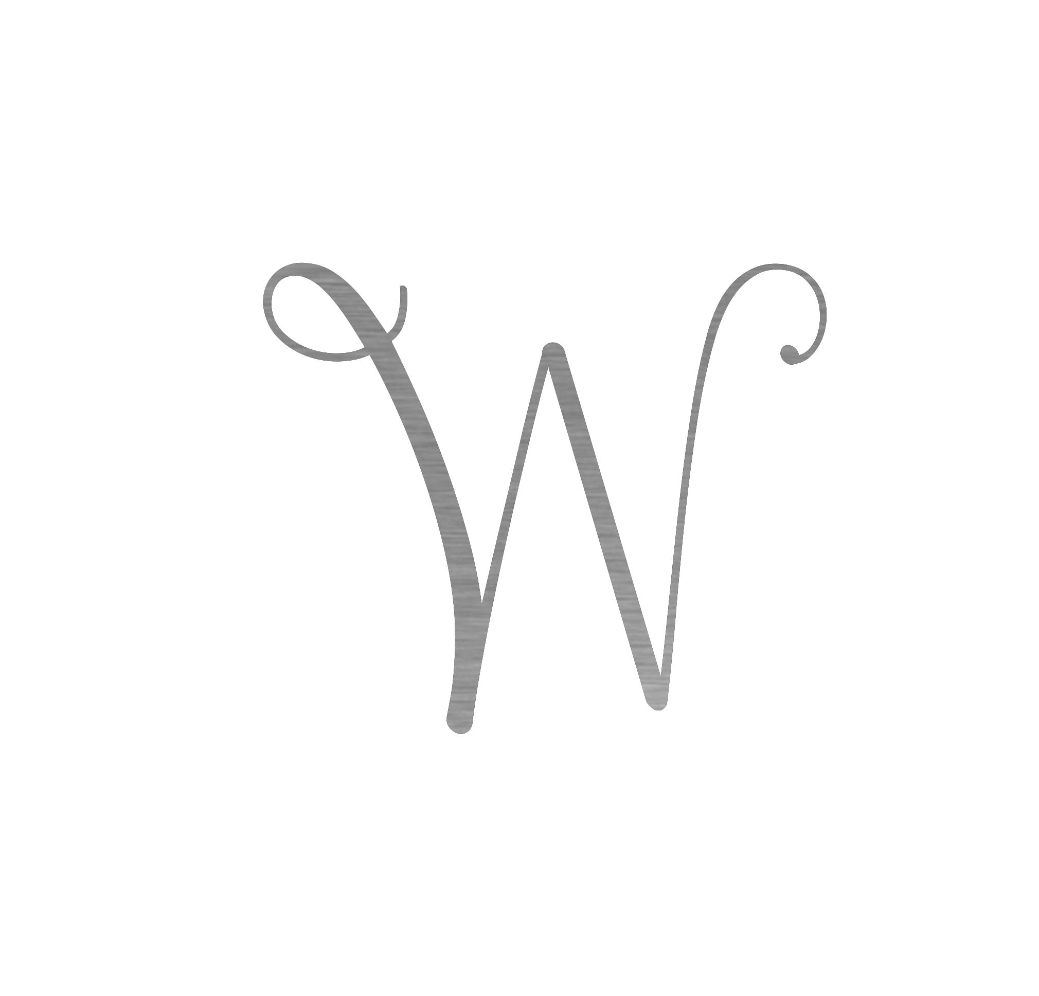 Precision Metal Art Initial Monogram Letter "W" Steel Laser Cut Wall ...