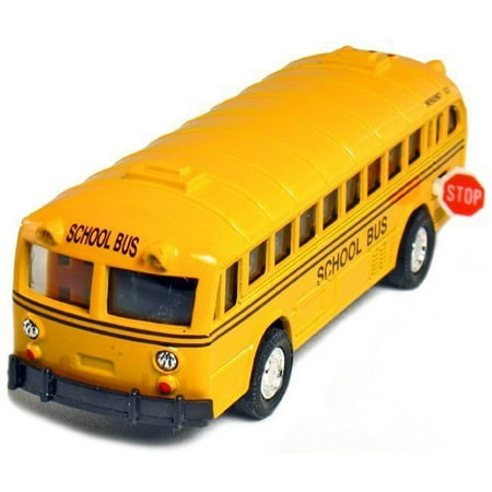5" Diecast Classic yellow School Bus toy with Pull Back Action ...