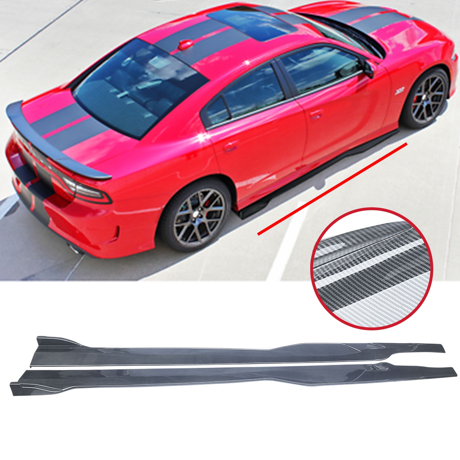 Buy NINTE Side Skirts Rocker Panel for 2015-2022 Dodge Charger SRT ABS ...