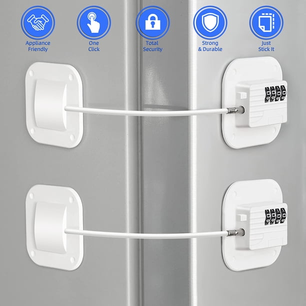 Refrigerator Lock, Child Safety Proofing Fridge Locks with Four-digit ...