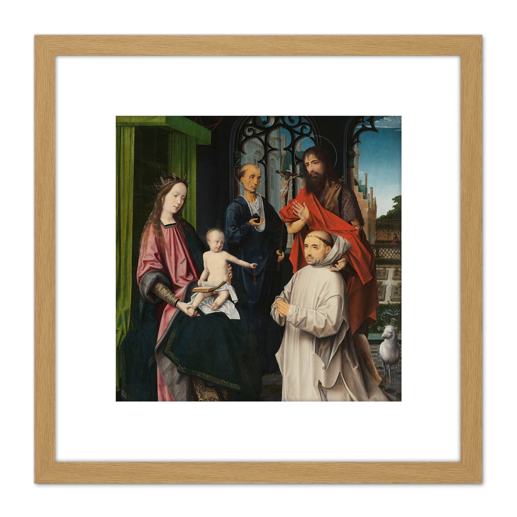 Provoost Virgin Child Enthroned Saints Jerome John 8X8 Inch Square ...
