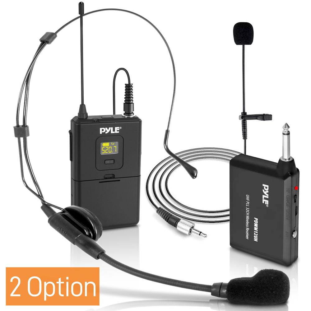 Pyle Wireless Microphone System, Beltpack Transmitter with headset ...