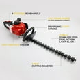 "TOPTENG 26cc Gas Hedge Trimmer, Double Sided 24"" Blade, Recoil Start, Fast Charger, Red&Black ...