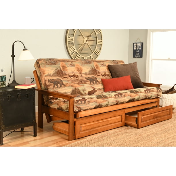 Albany Futon with storage in Barbados Finish, Multiple Colors - Walmart.com