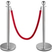 KFFKFF 6-Unit Silver Assembly for Crowd Control, Stainless Stands with ...