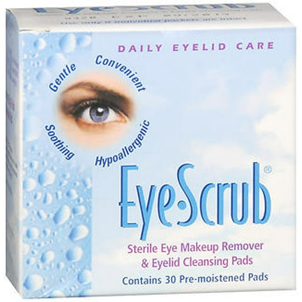 Eye Scrub Sterile Eye Makeup Remover & Eyelid Cleansing Pads, 30 Count ...