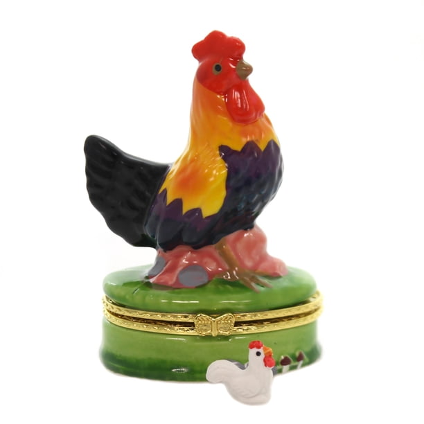 Hinged Trinket Box STANDING ROOSTER Ceramic Chicken Eb1156 - Walmart ...