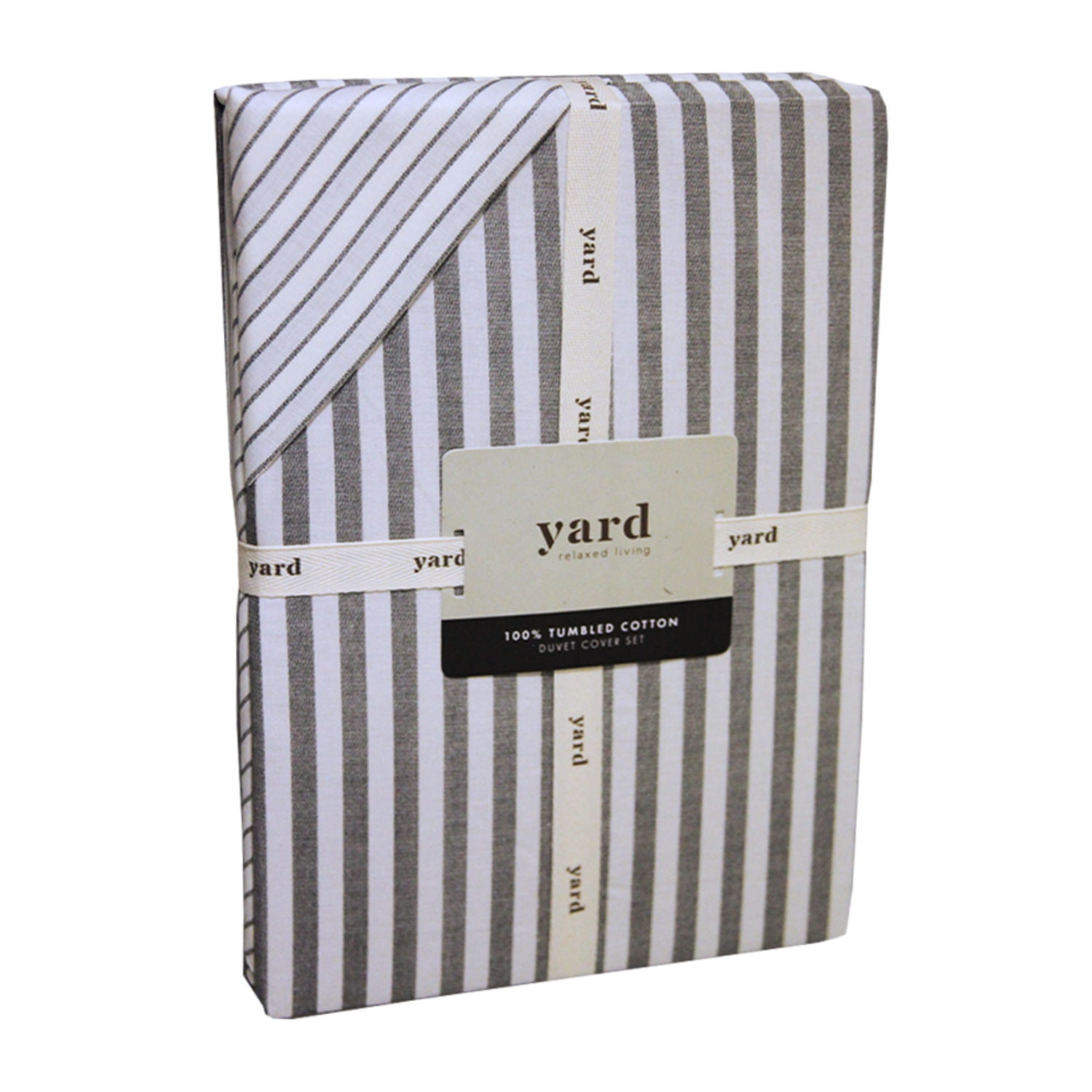 Click here for The Linen Yard Hebden Melange Stripe Duvet Cover S... prices