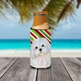 Maltese Candy Cane Holiday Christmas Ultra Hugger for slim cans ...