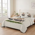 Queen Quilt Bedding Set Rustic Cow Pig Sheep Rooster Summer Quilt ...