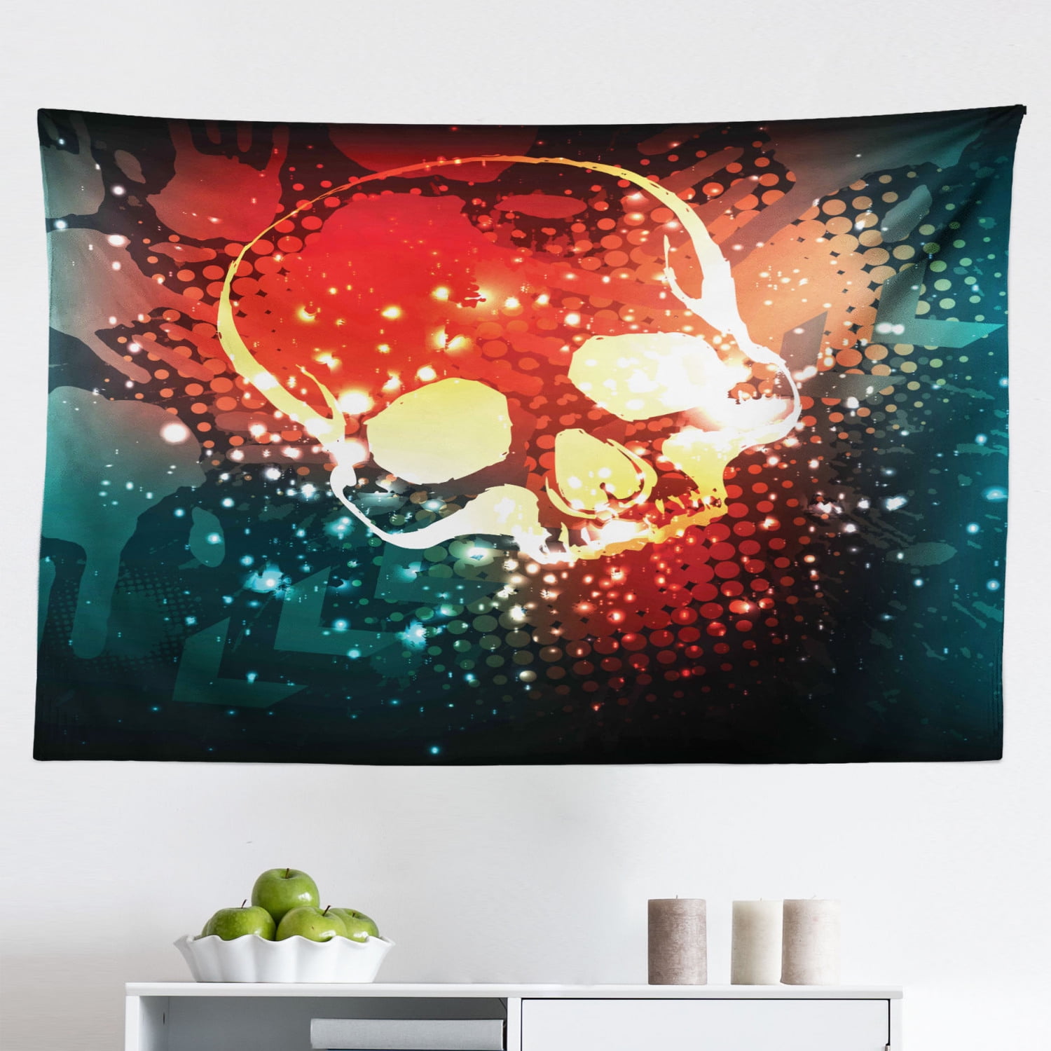 Music Tapestry, Pop Art Featured Doodle Style Musical Background ...