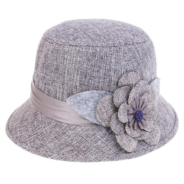 Weeding Party Fedoras Hat Bucket Hat para damas con flor grande jinwen ...