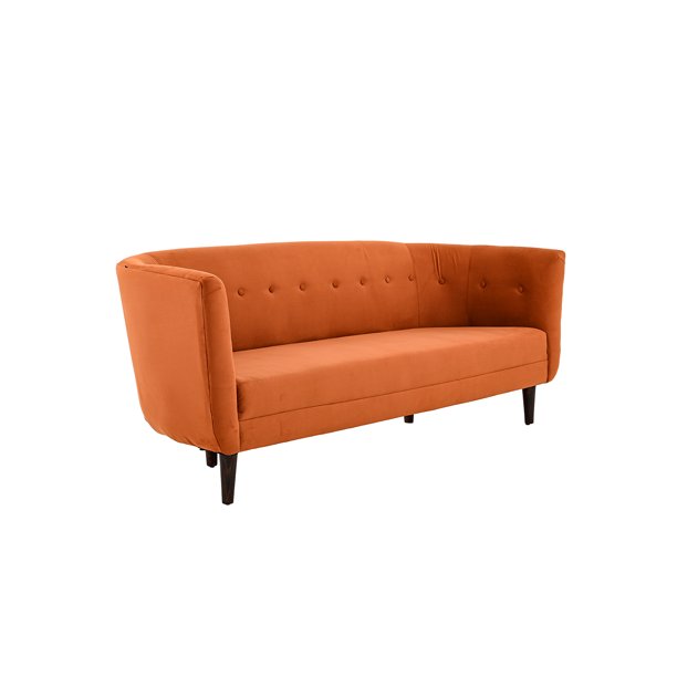 Sofá 3 cuerpos Tavári pata nogal Estilo Classic Chic Color Naranja GAIA ...