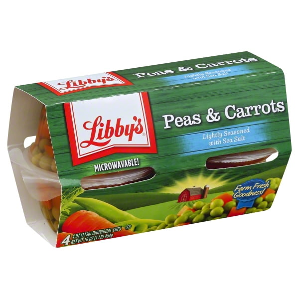 Libby's Peas & Carrots Lightly seasoned with sea salt, 4 oz, 4 Count ...