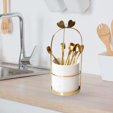 Coffee Spoon Dessert Fork Holder Fruit Fork Holder with 5 Fork ...