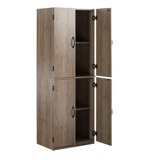 Mainstays 4-Door 5' Storage Cabinet, Rustic Oak - Walmart.com