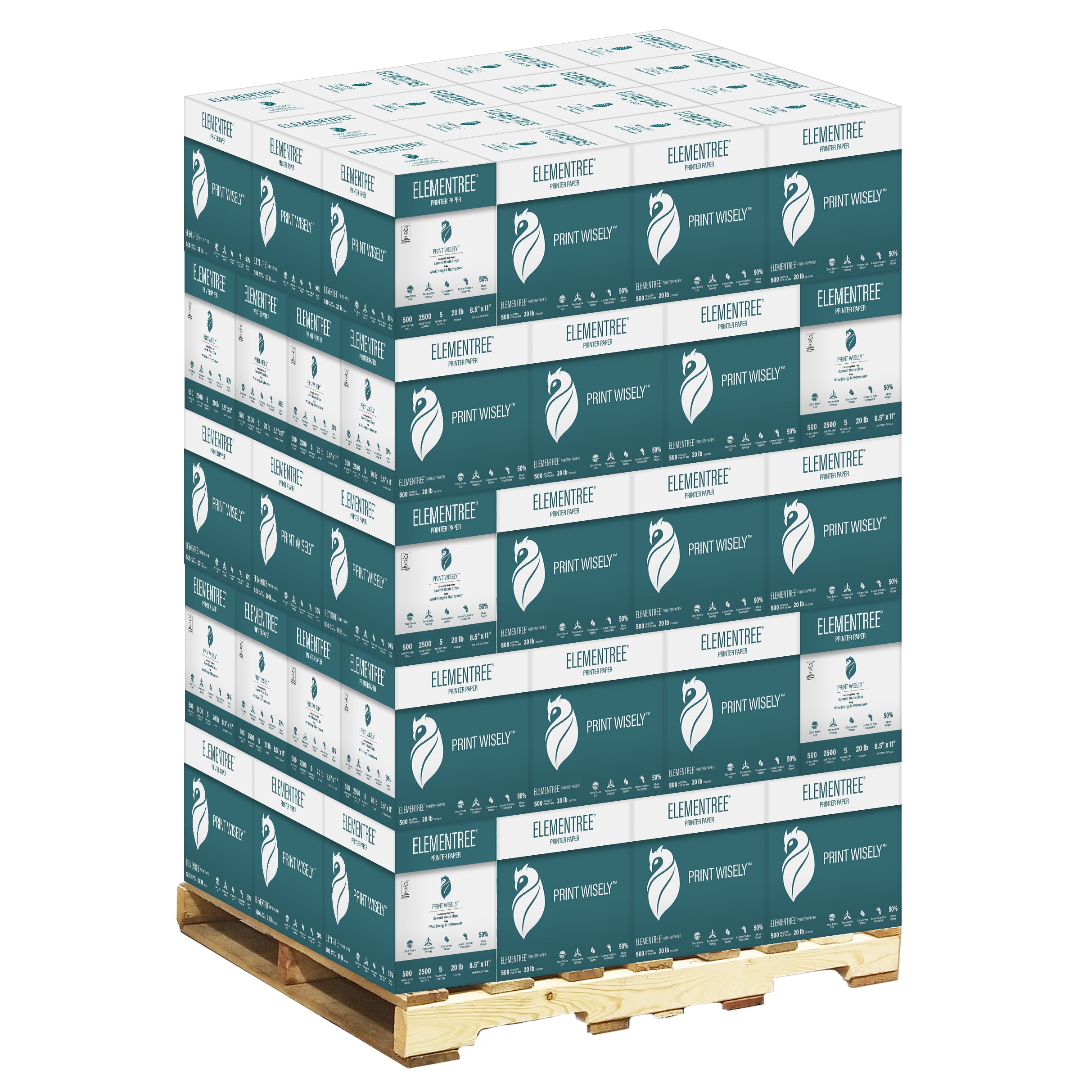 Elementree Sustainable Printer Paper, 20 lb, 8.5" x 11", Pallet of ...