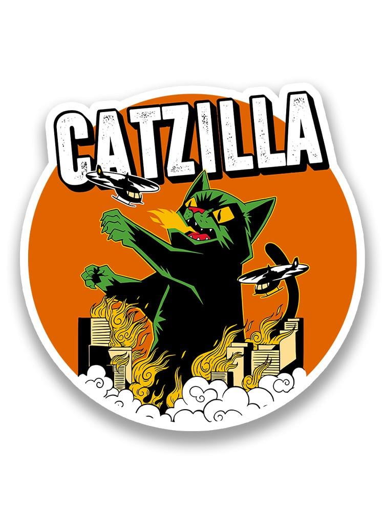 Catzilla Sticker -Smartprints Designs, Vinyl Sticker - Walmart.com