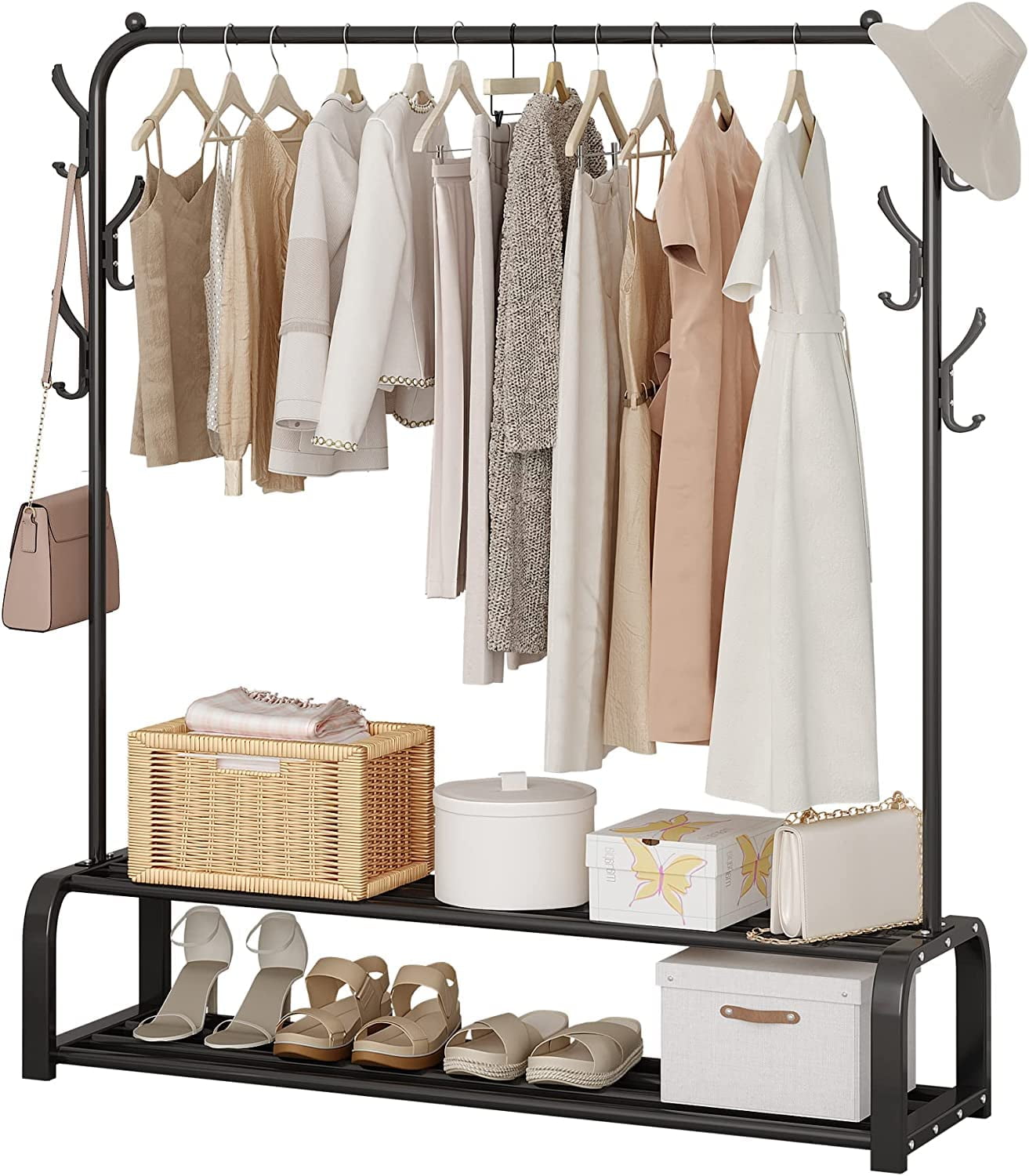 Clothes Rack,Clothing Rack for Hanging Clothes, Garment Rack with Two ...