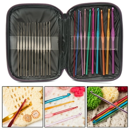 31Pcs/Set Crochet Hooks Knitting Knit kit with Gauge Steel Hooks Yarn ...