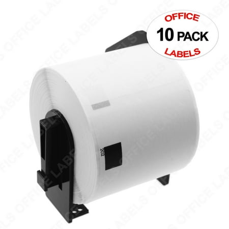 10 Rolls of DK-1202 Compatible Shipping Labels for BROTHER 2-3/7" x 4 ...