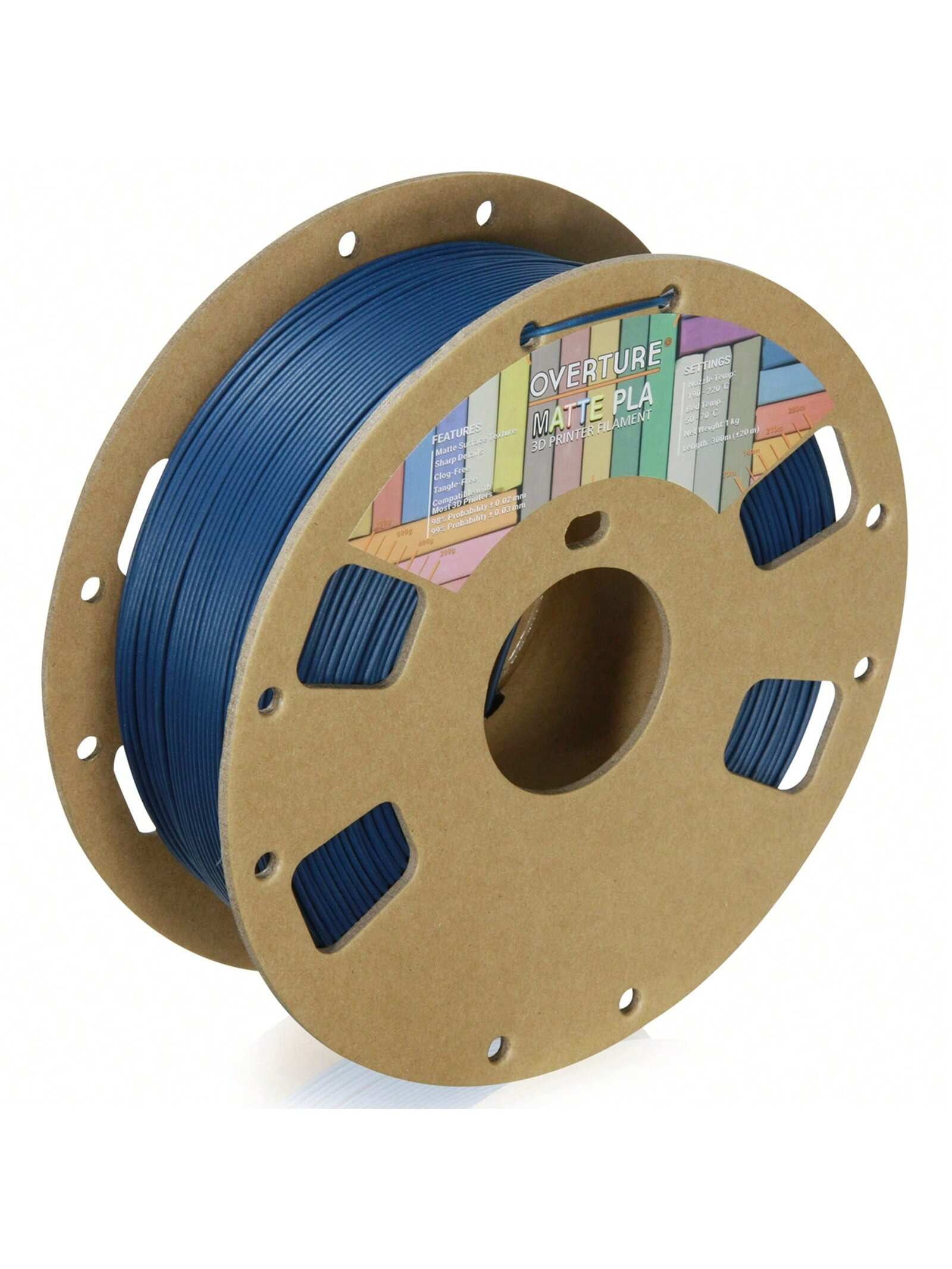 OVERTURE PLA Matte Filament 1.75mm, Matte PLA Roll 1kg Cardboard Spool ...