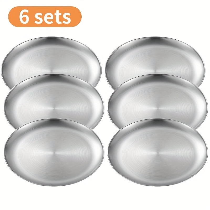 Click here for Yoptop 6pcs Stainless Steel Dinner Plates Set - Du... prices