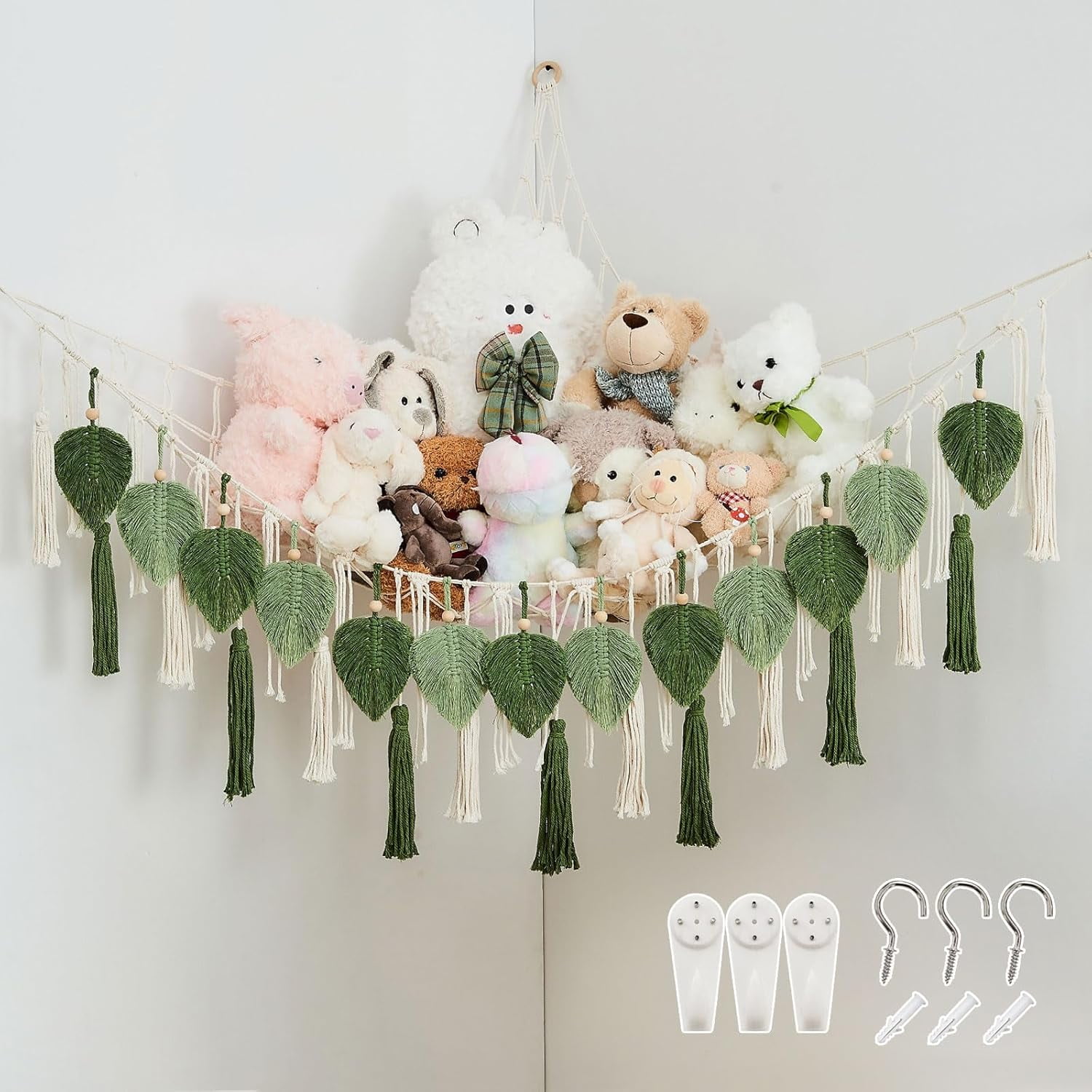 Click here for Flafree Stuffed Animal Storage With Hand Woven Lea... prices